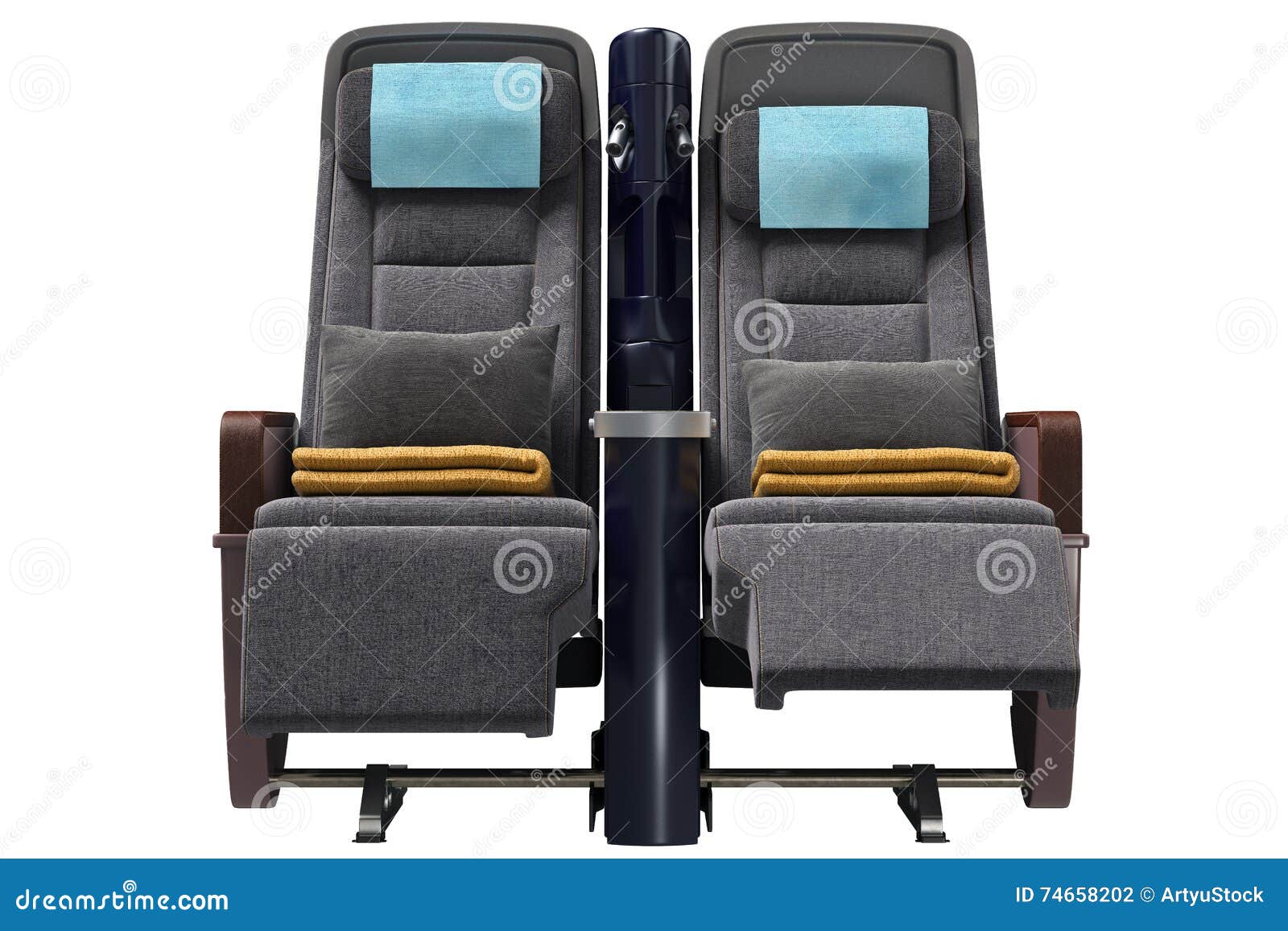 Aircraft Chairs, Front View Stock Photo - Image of seats, isolated ...
