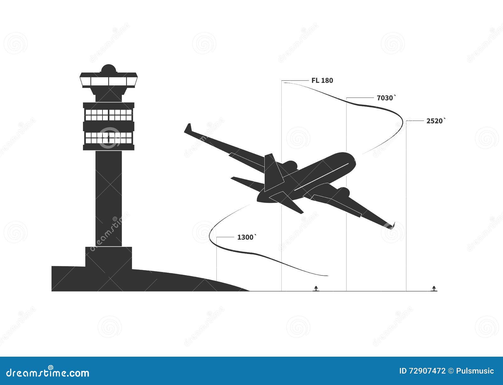 Observation Aircraft Vector Illustration In Black On White ...