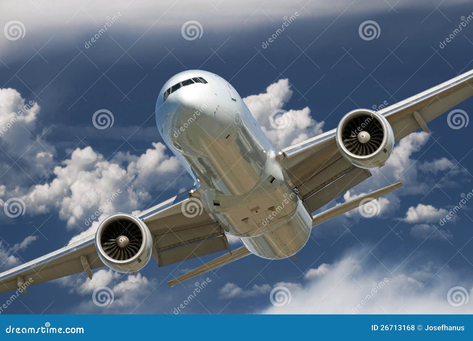 Aircraft in the clouds stock photo. Image of high, light - 26713168
