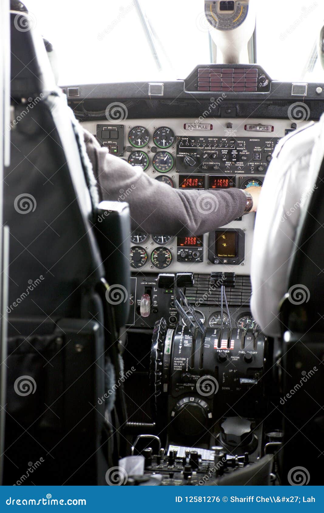 Aircraft Cockpit stock photo. Image of pilot, passenger - 12581276