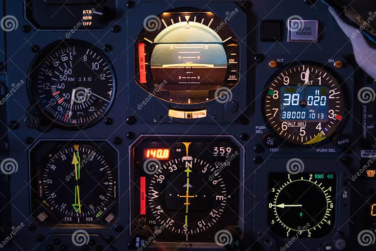 Aircraft Cockpit Instruments Stock Photo - Image of aircraft, basic ...