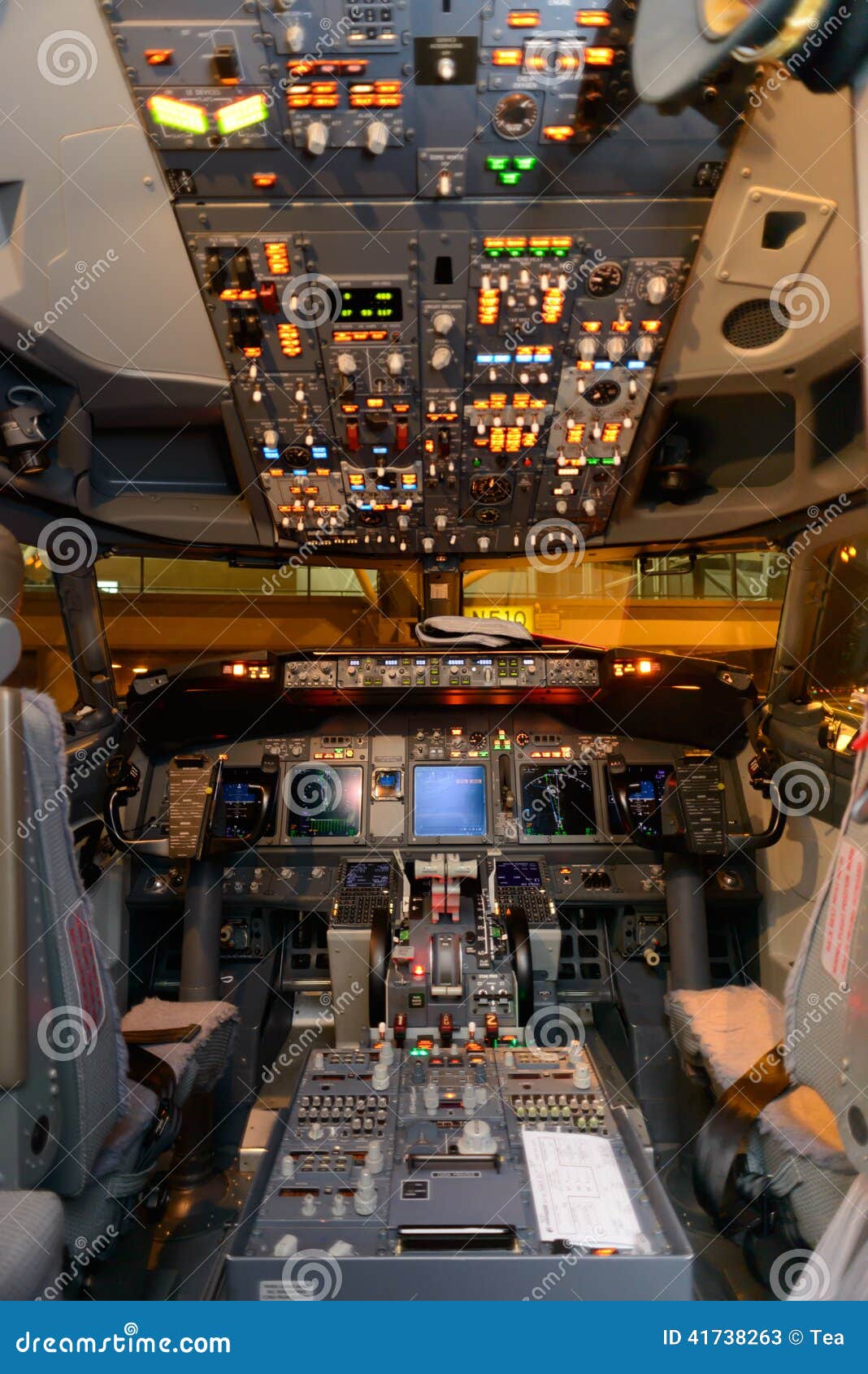 Aircraft cockpit interior editorial stock photo. Image of travel - 41738263