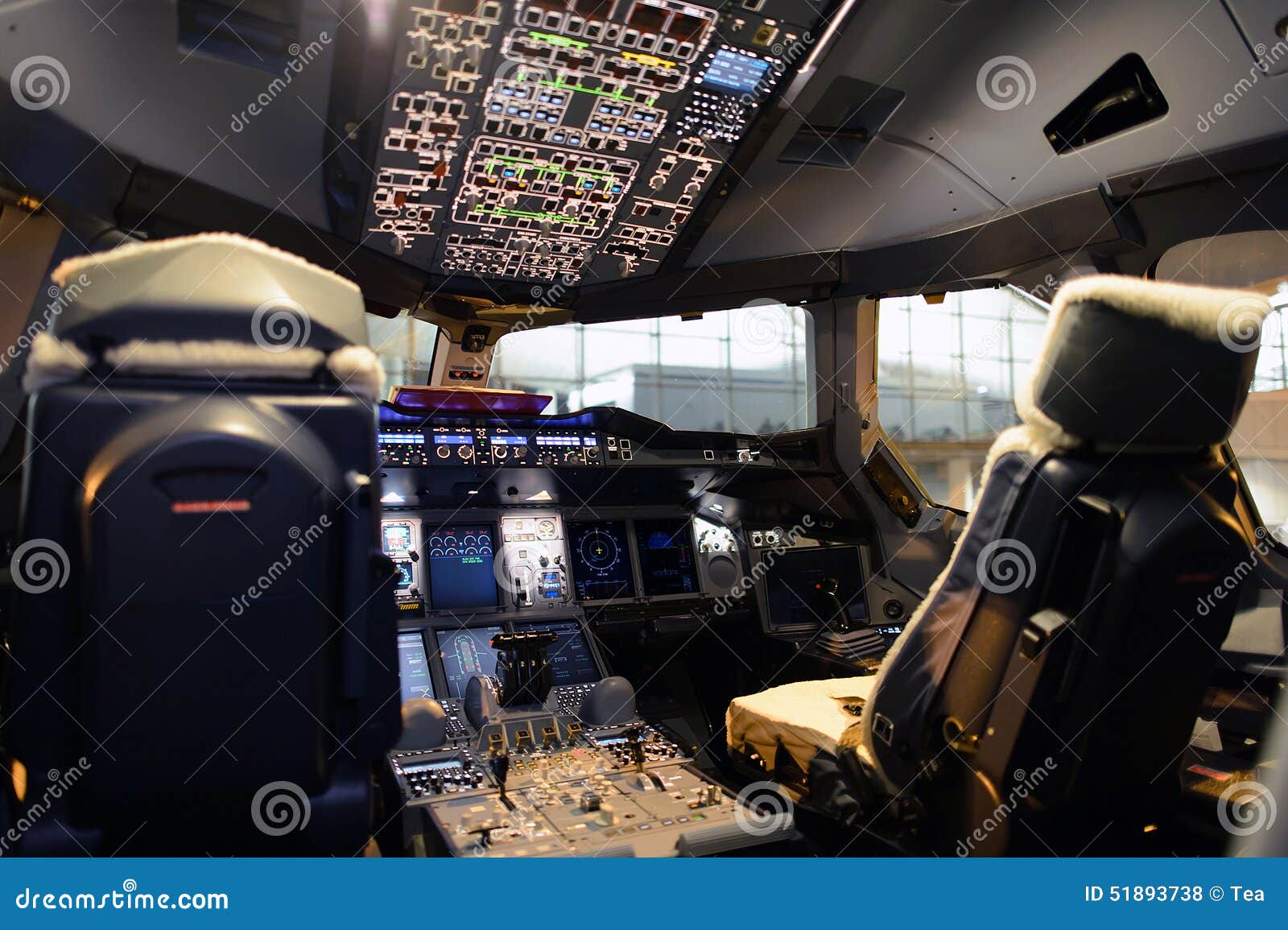 Aircraft cockpit interior stock photo. Image of airplane - 51893738