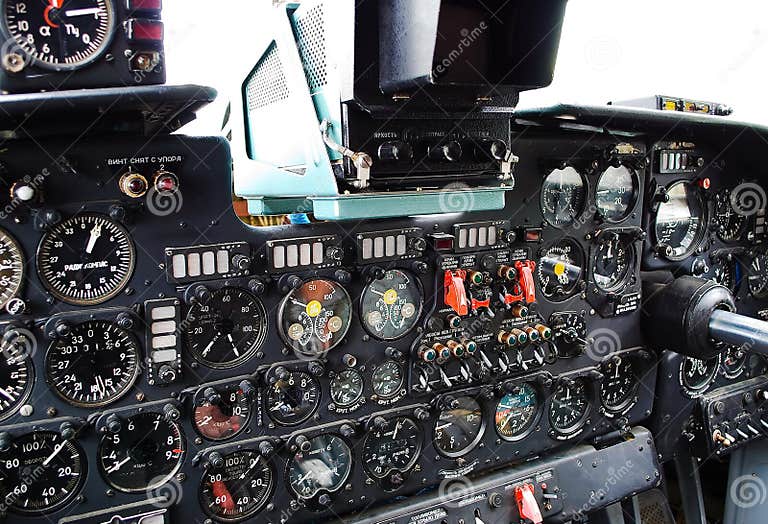 Aircraft cockpit panel stock photo. Image of military - 17400256