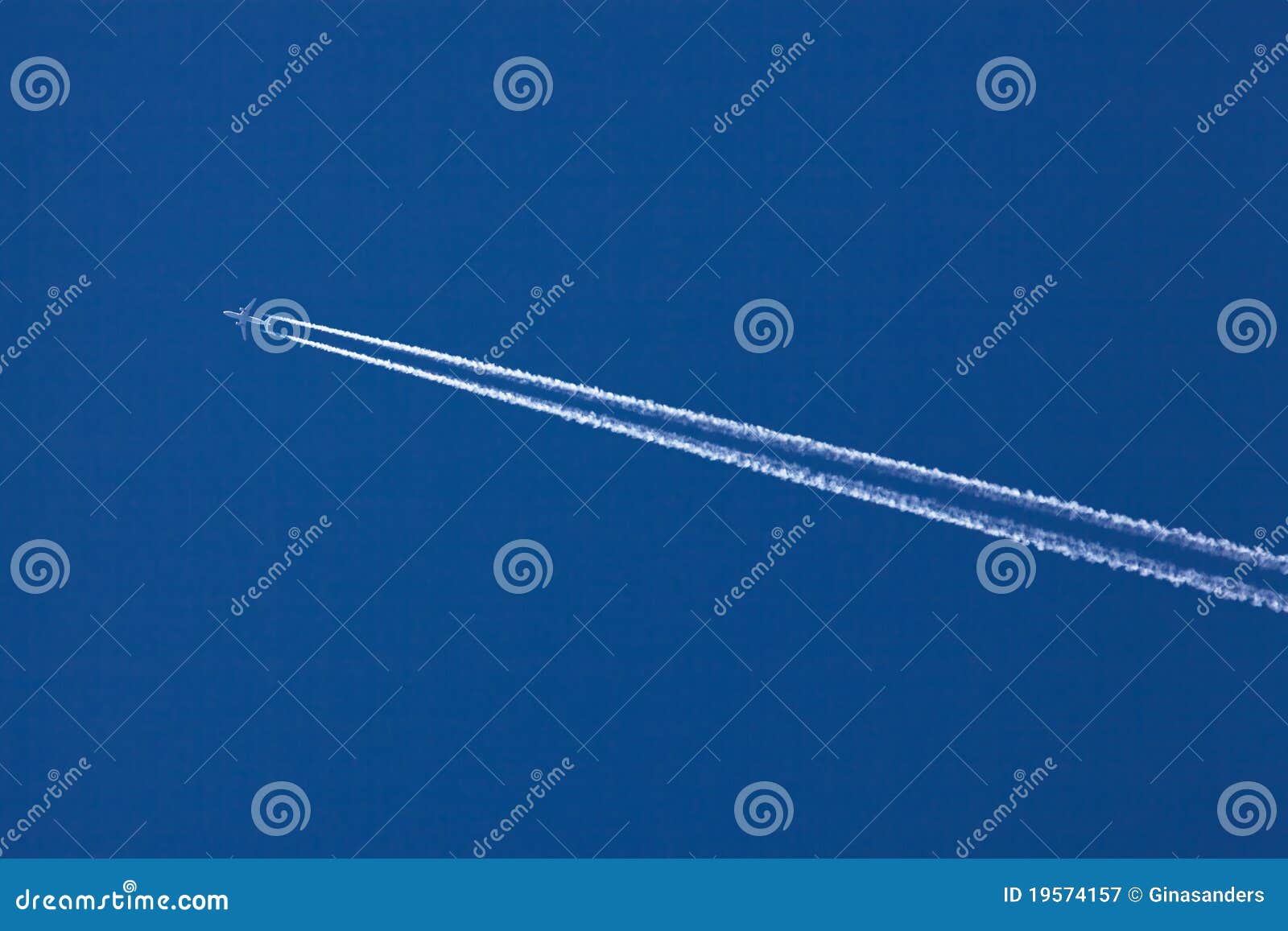 Aircraft and contrails stock image. Image of flying, stress - 19574157