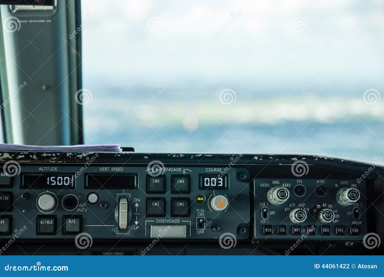 Aircraft Control Panel stock photo. Image of monitor - 44061422