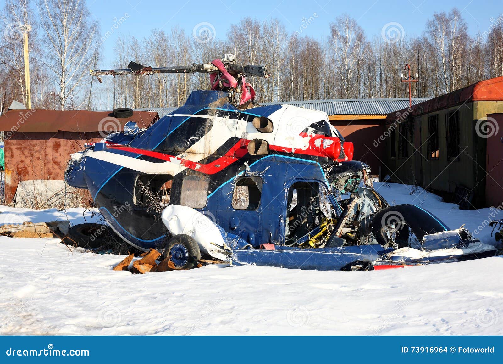 Aircraft - the Crashed Helicopter Stock Photo - Image of rotor, power ...