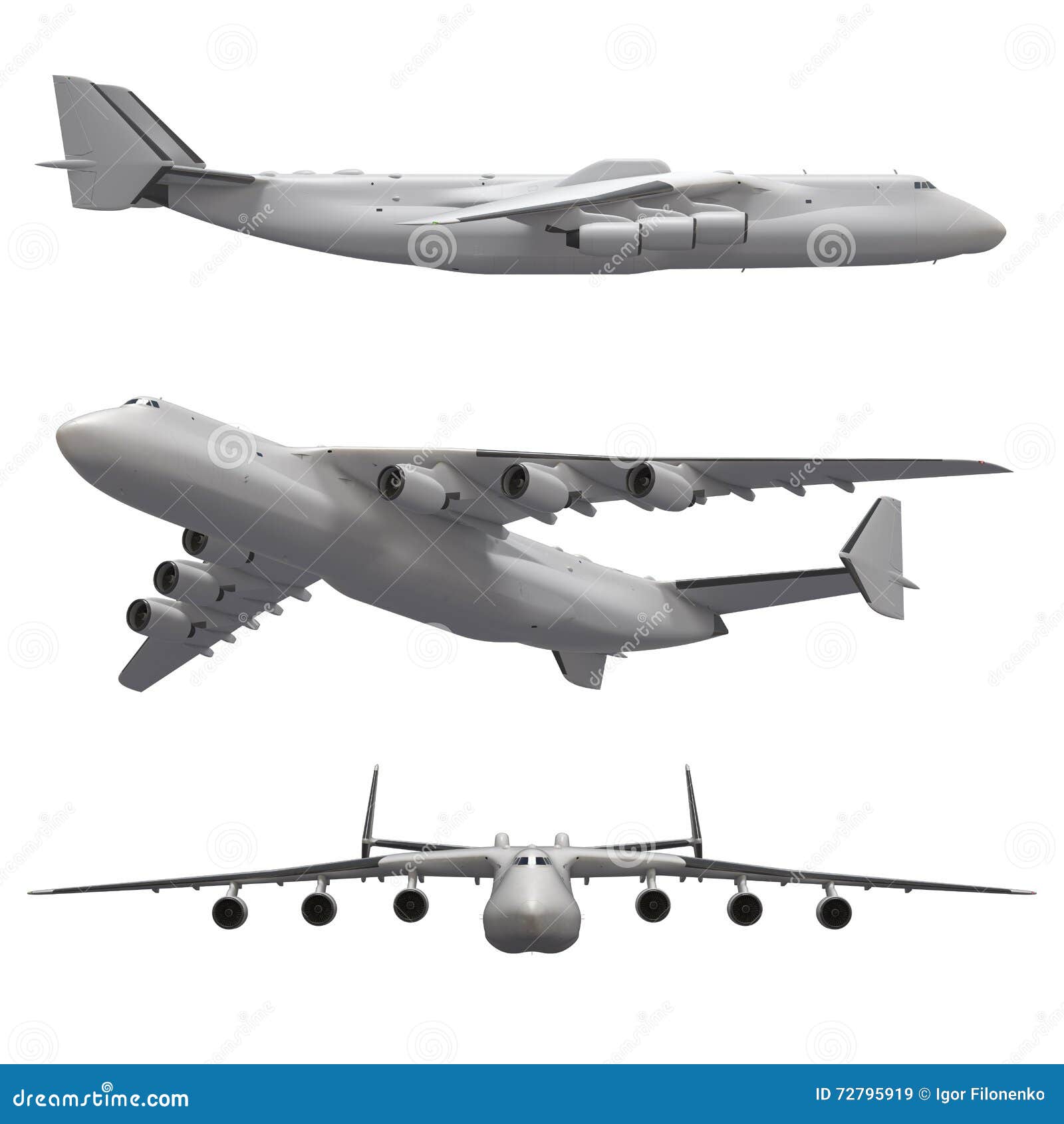 Aircraft 3d rendering stock illustration. Illustration of antonov ...