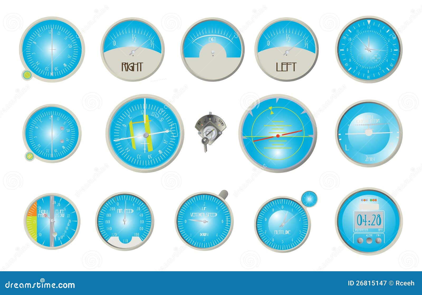 Aircraft Dashboard Instruments Stock Vector - Illustration of flight ...