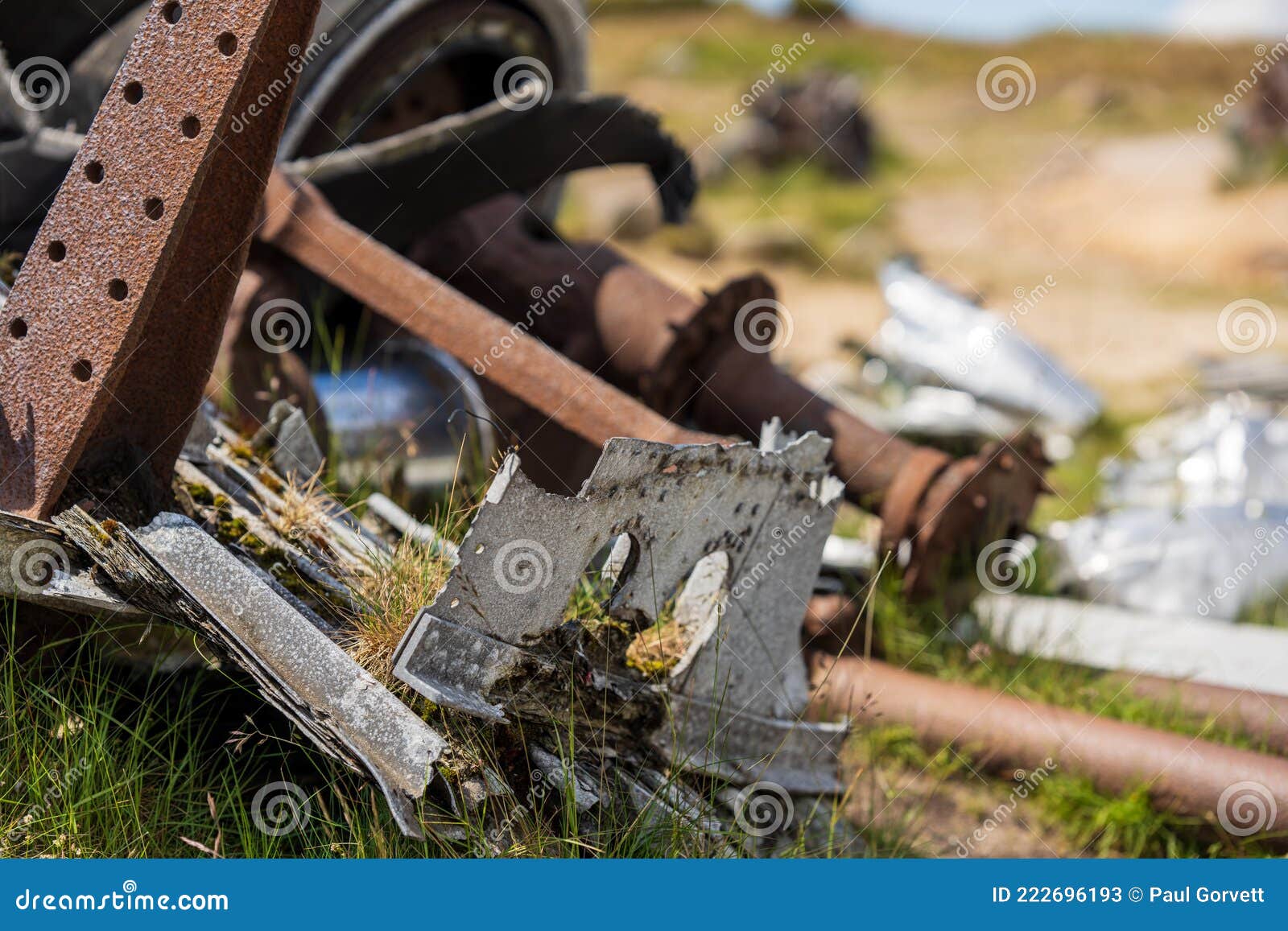Aircraft Debris from Crashed Plane Stock Image - Image of flags ...