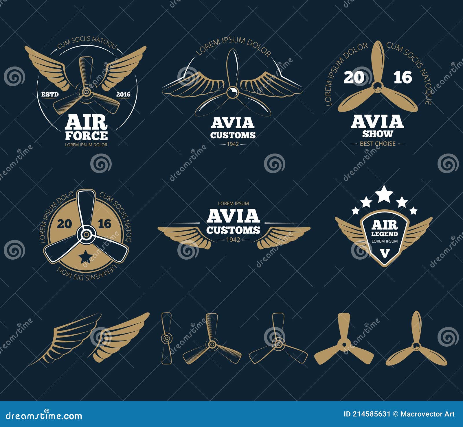 Aircraft Design Vector Elements and Logos Stock Vector - Illustration ...