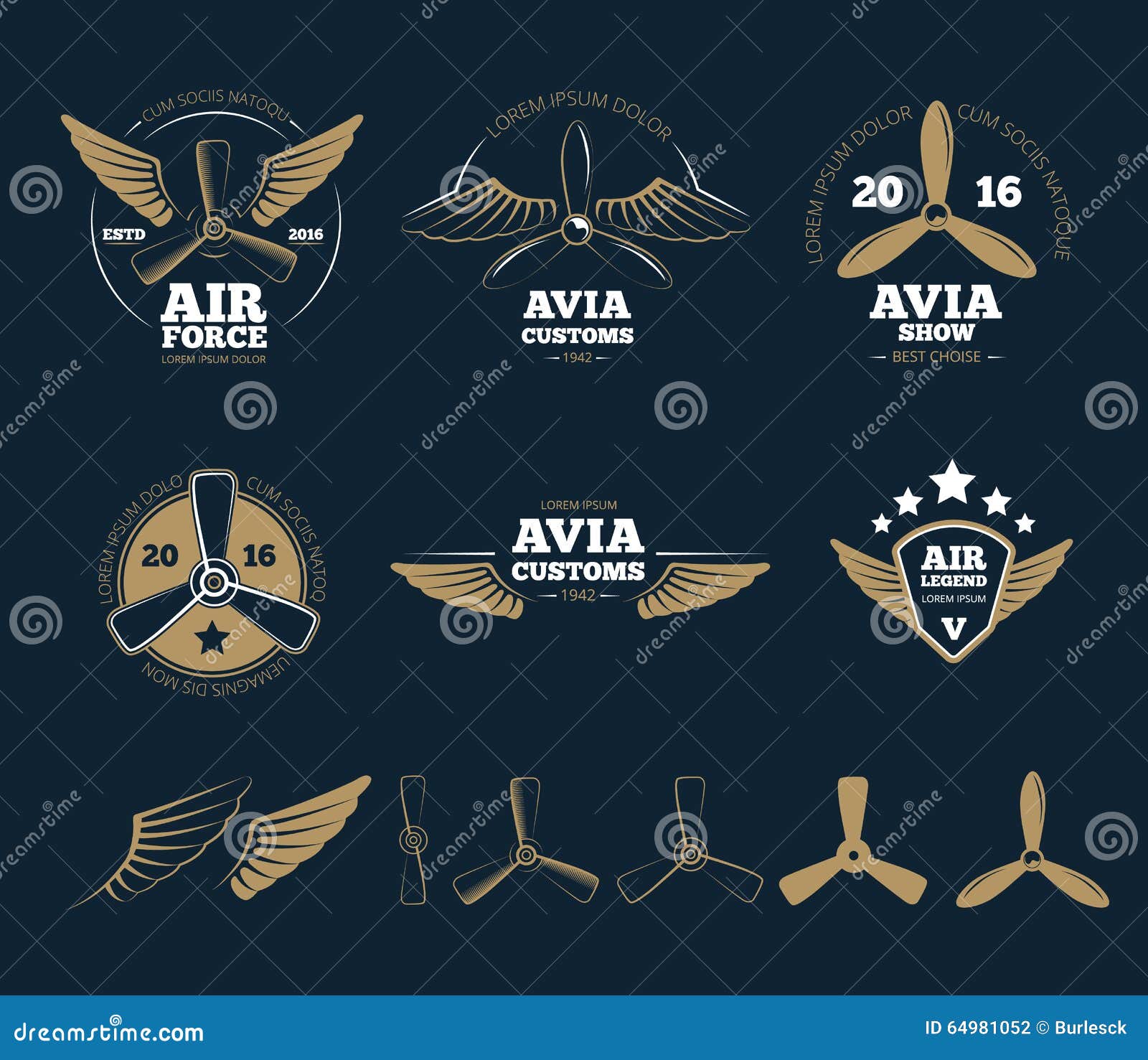 Aircraft Design Vector Elements and Logos Stock Vector - Illustration ...