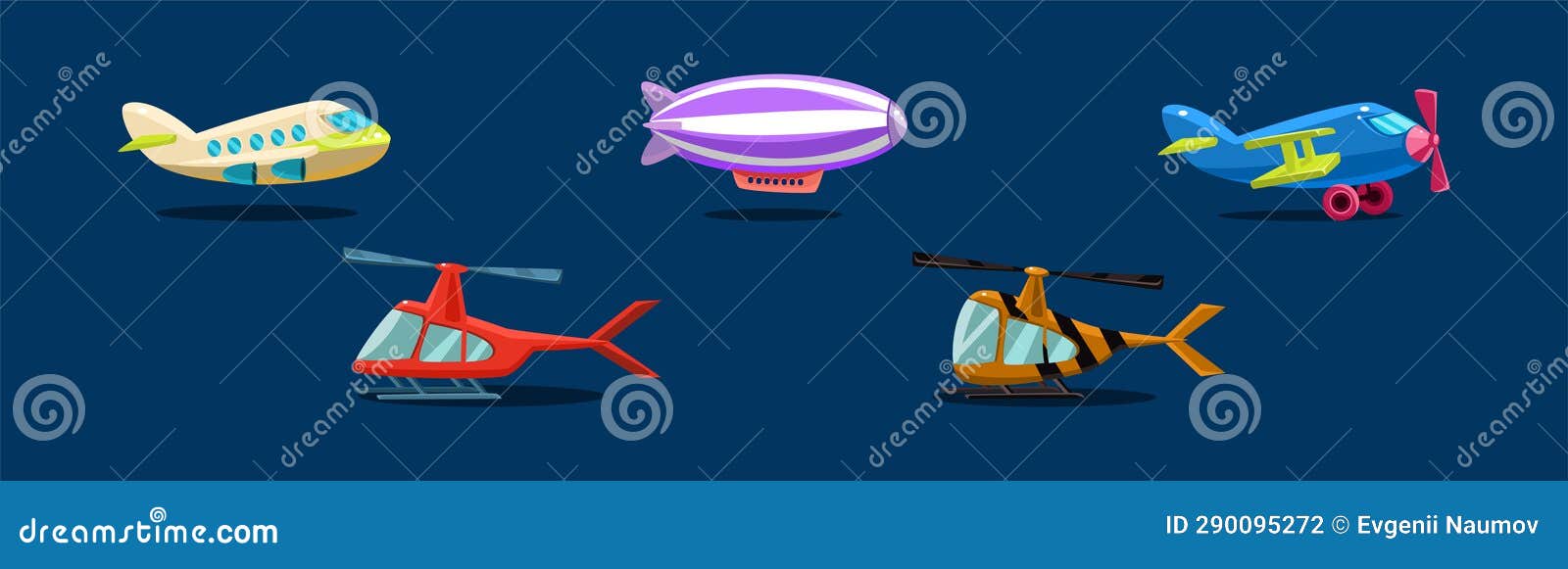Aircraft and Different Air Vehicle for Mobile Game Vector Set Stock ...