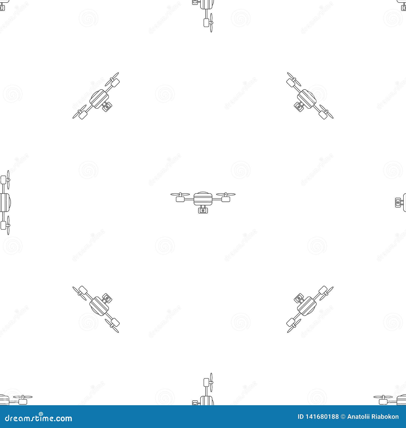 Aircraft Drone Pattern Seamless Vector Stock Vector - Illustration of ...