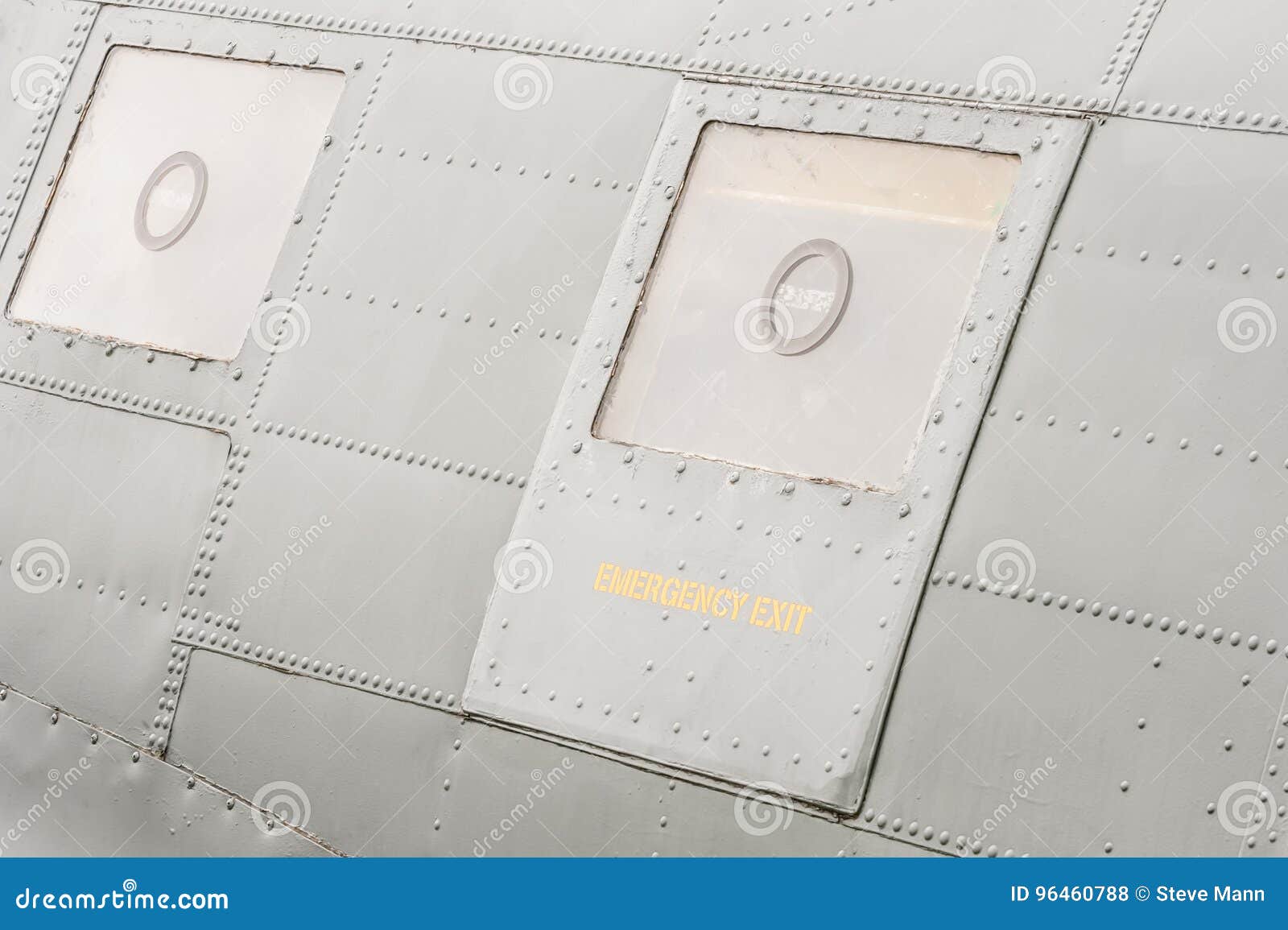 Aircraft Emergency Exit Hatch Stock Photo - Image of windows, aircraft ...