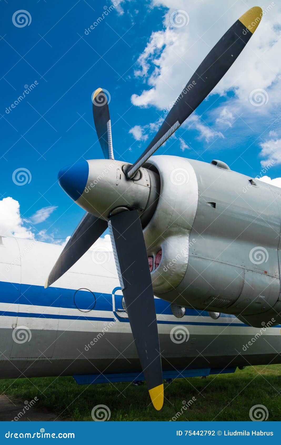 Aircraft engine blades stock photo. Image of design, propeller - 75442792
