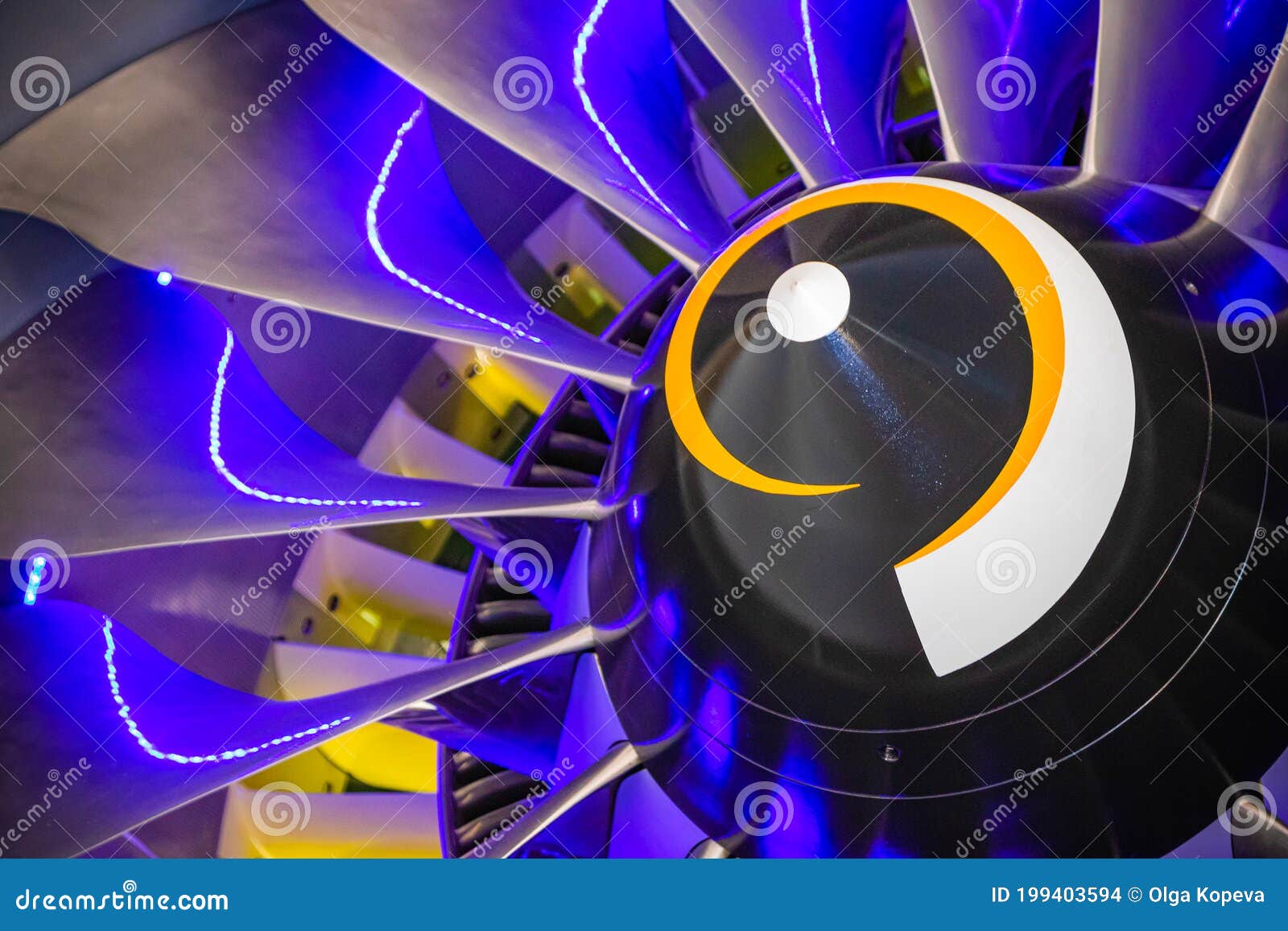 Aircraft Engine Blades at a Technical Exhibition Stock Photo - Image of ...