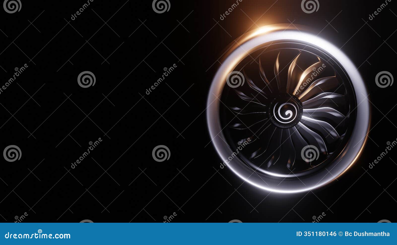 Aircraft Engine Front View with Intricate Details and Dark Background ...