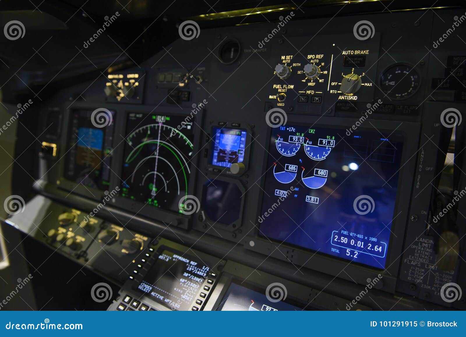Aircraft Engine Indicator Display Panel Stock Image - Image of ...