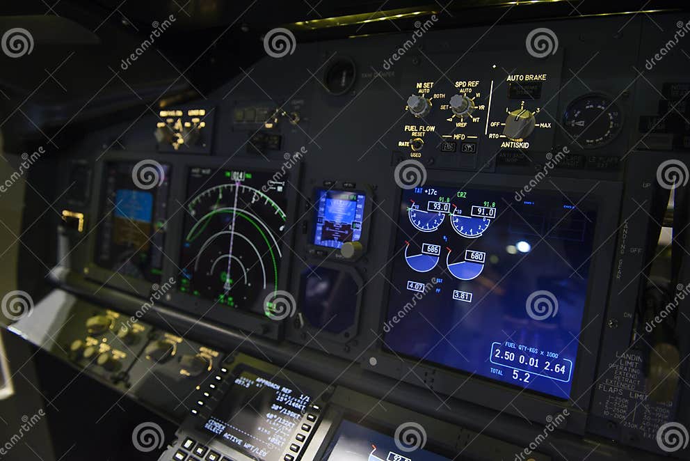 Aircraft Engine Indicator Display Panel Stock Image - Image of ...