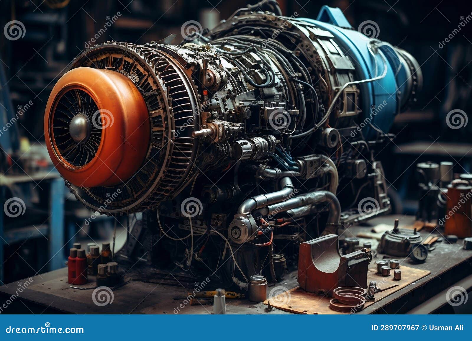 Aircraft Engine Repair and Maintenance Services. AI Stock Illustration ...