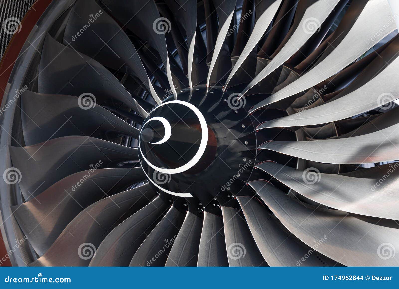 Aircraft Engine Vane Turbine Blades Close Up View Stock Photo - Image ...