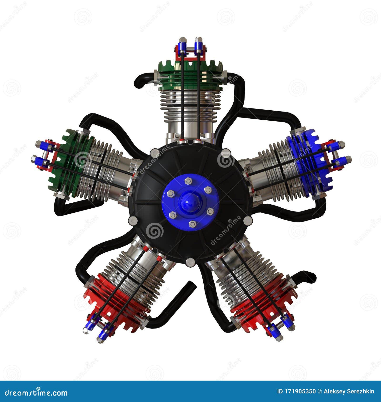 Aircraft Engine on a White Background. Isolate Stock Illustration ...