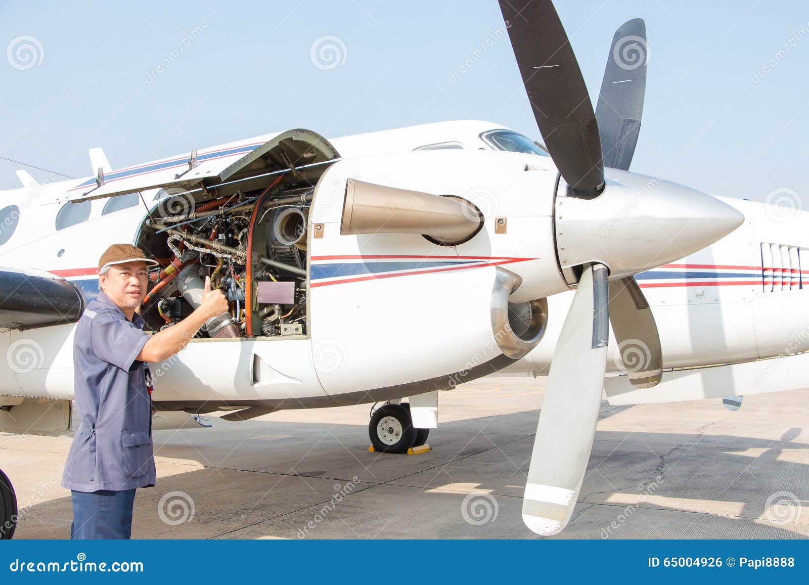 Aircraft Engineer with Check Several Befor Flight Stock Photo - Image ...