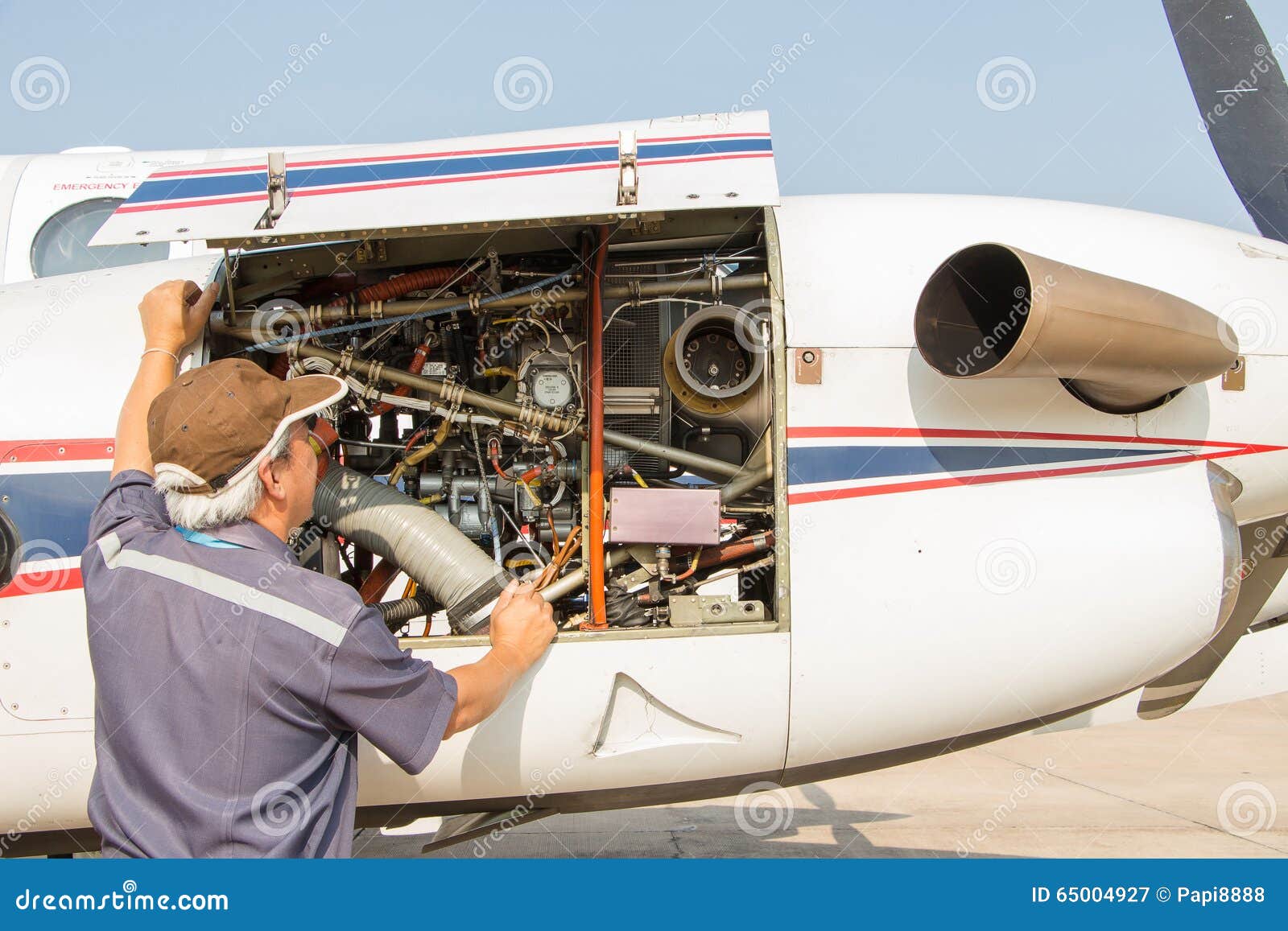 Aircraft Engineer with Check Several Befor Flight Stock Image - Image ...