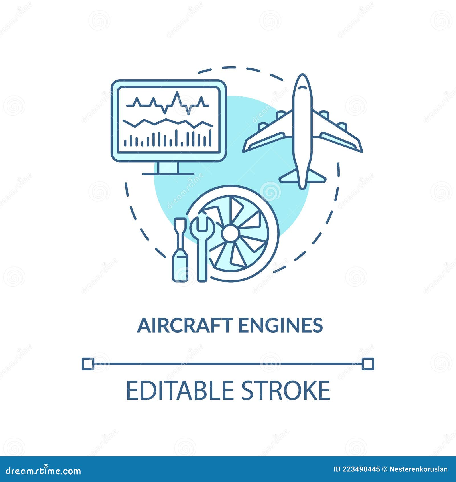 Aircraft Engines Concept Icon Stock Vector - Illustration of concept ...
