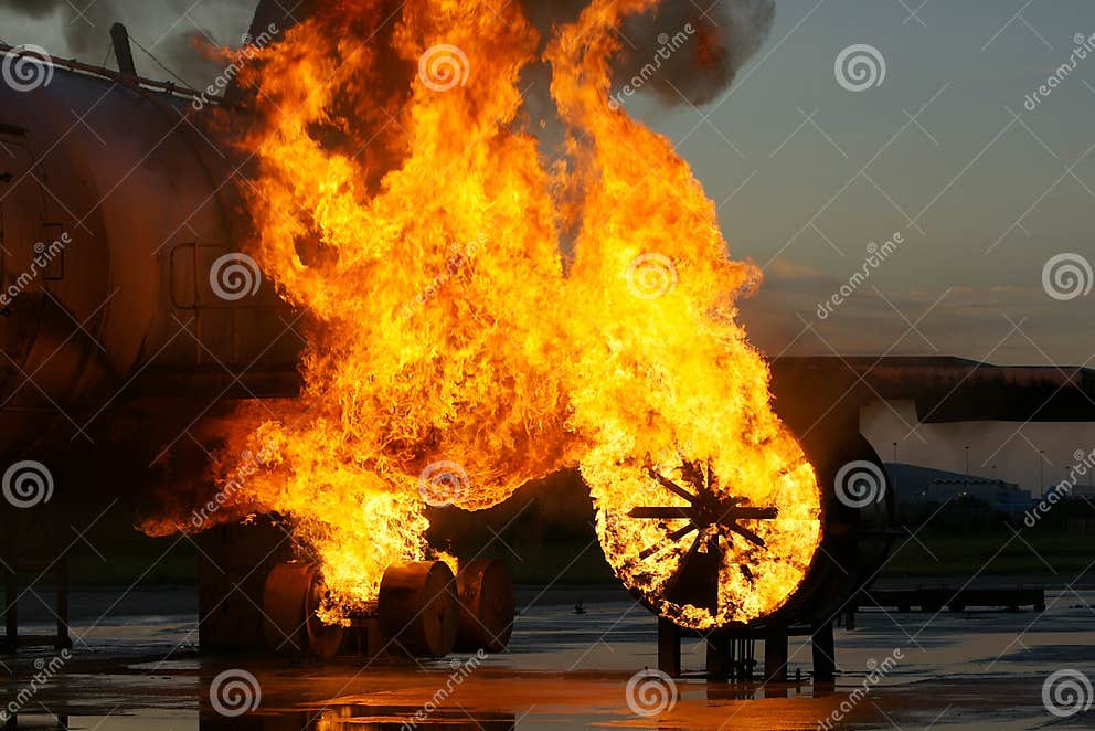 Aircraft on fire stock image. Image of airfield, heat - 47253057