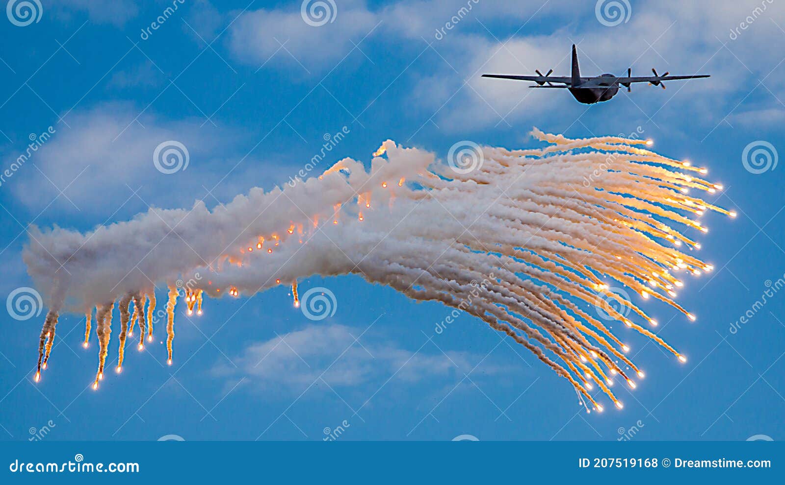 Aircraft flares stock photo. Image of nature, water - 207519168