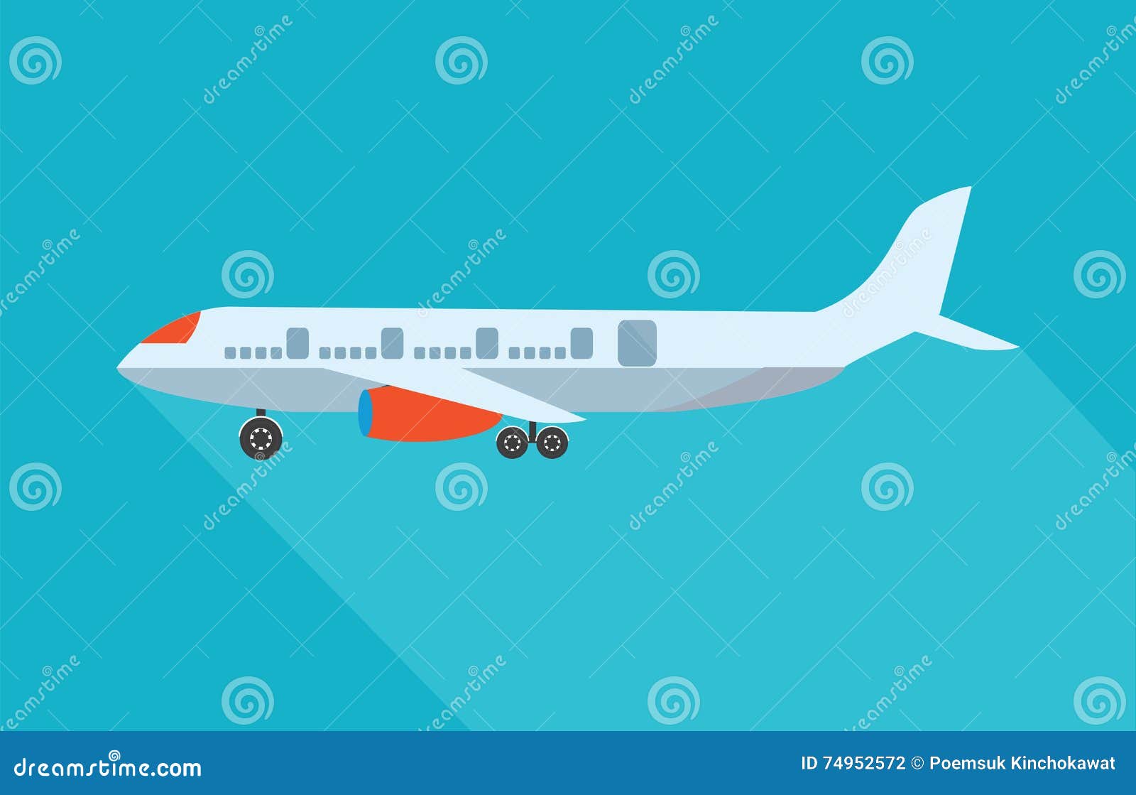 Aircraft Flat Design Style Vector. Stock Vector - Illustration of fast ...