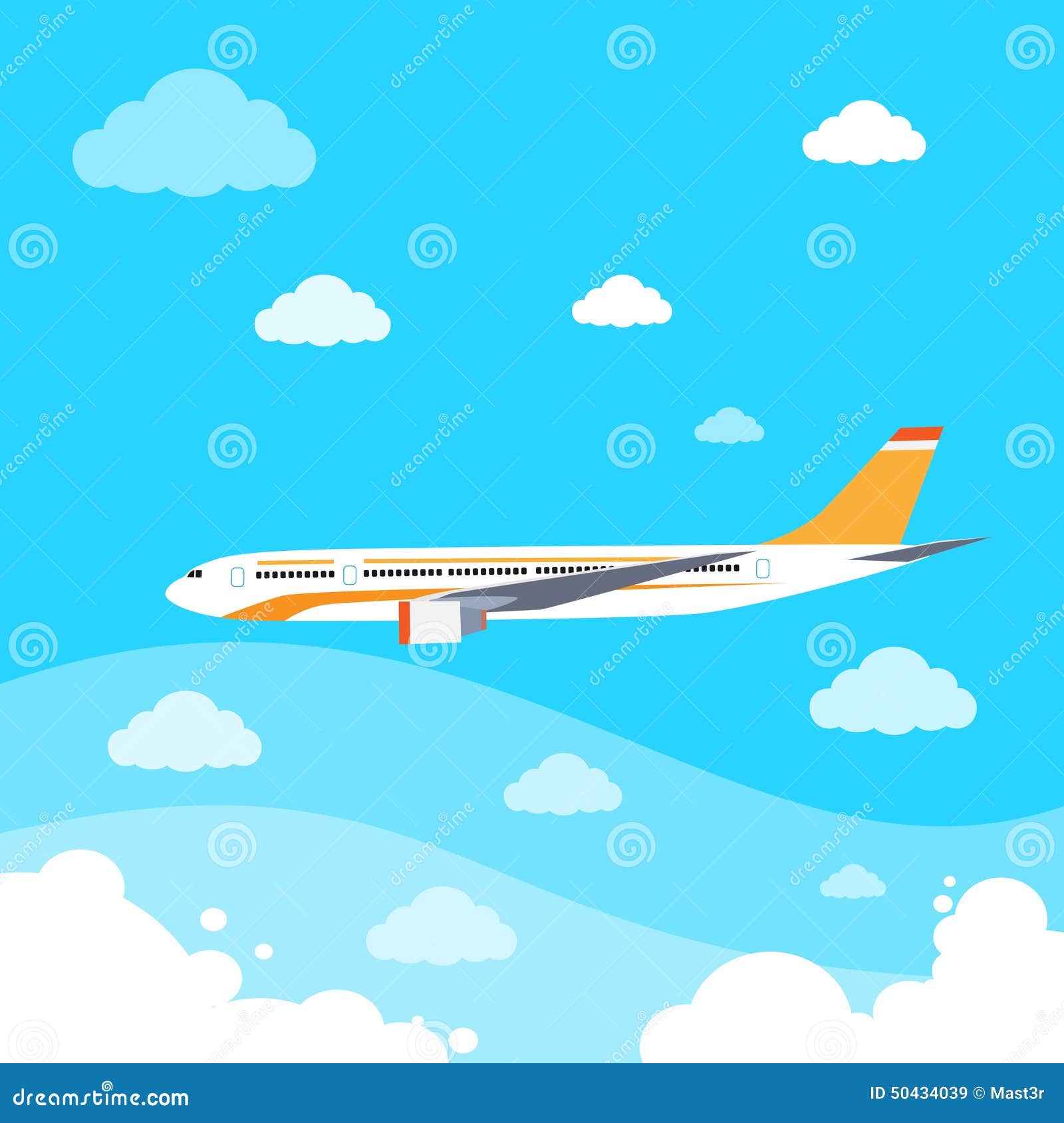 Aircraft In Flat Style. Airplane Propeller On White Background ...