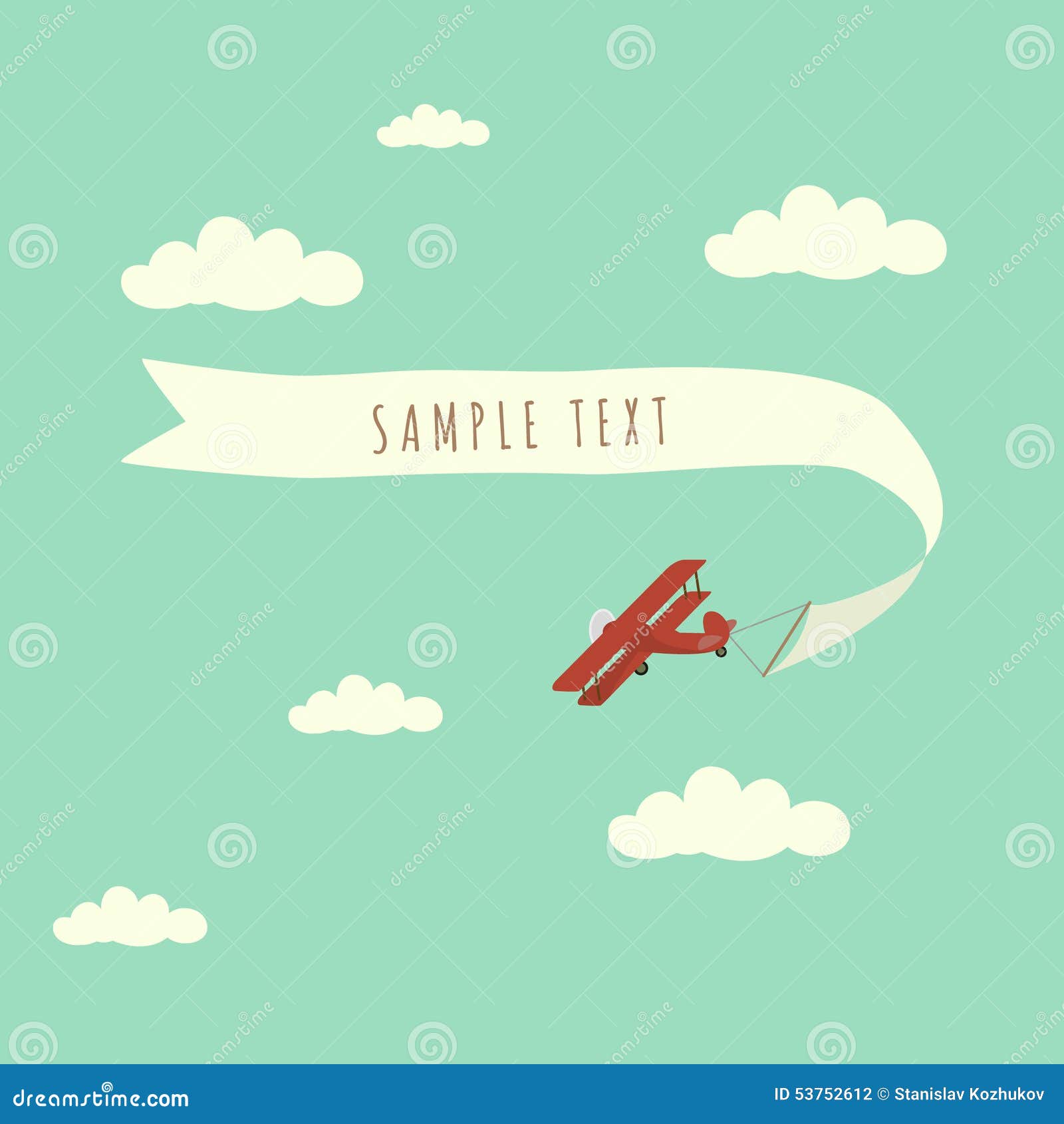 Aircraft Flies with a Banner Stock Illustration - Illustration of pilot ...