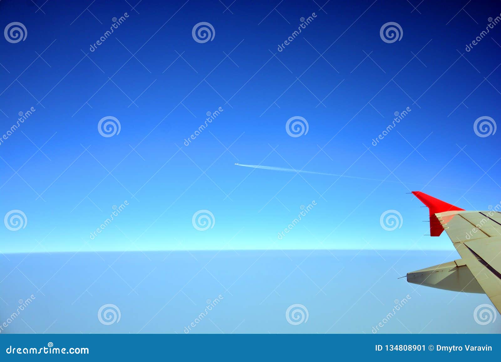Aircraft Flight in a Clear Weather Stock Image - Image of vacation ...