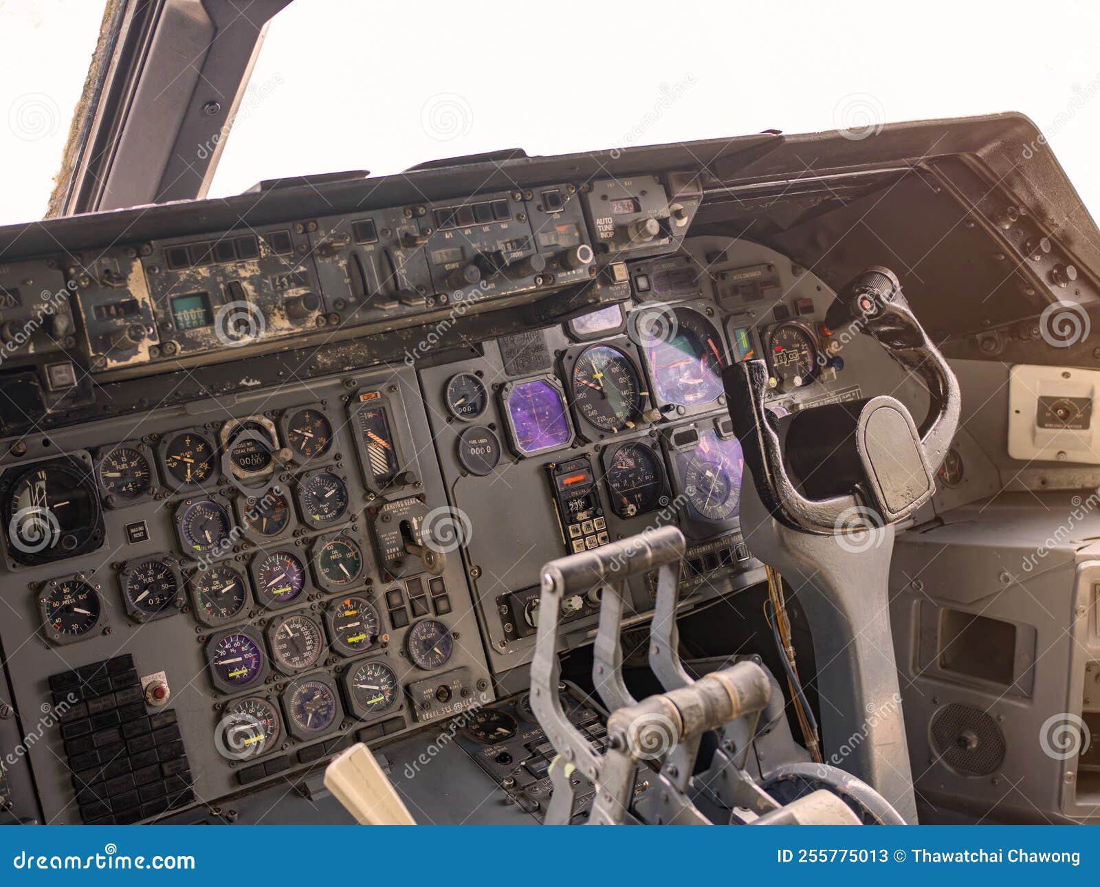Aircraft Flight Control Switch Panel Inside the Cockpit Stock Image ...