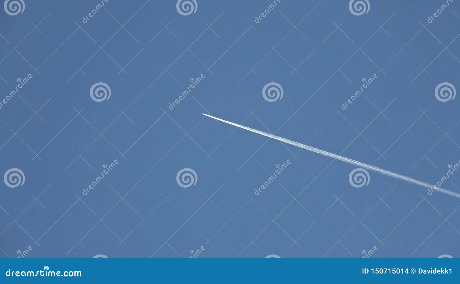 Aircraft Flying in Blue Sky Stock Footage - Video of contrail, aviation ...