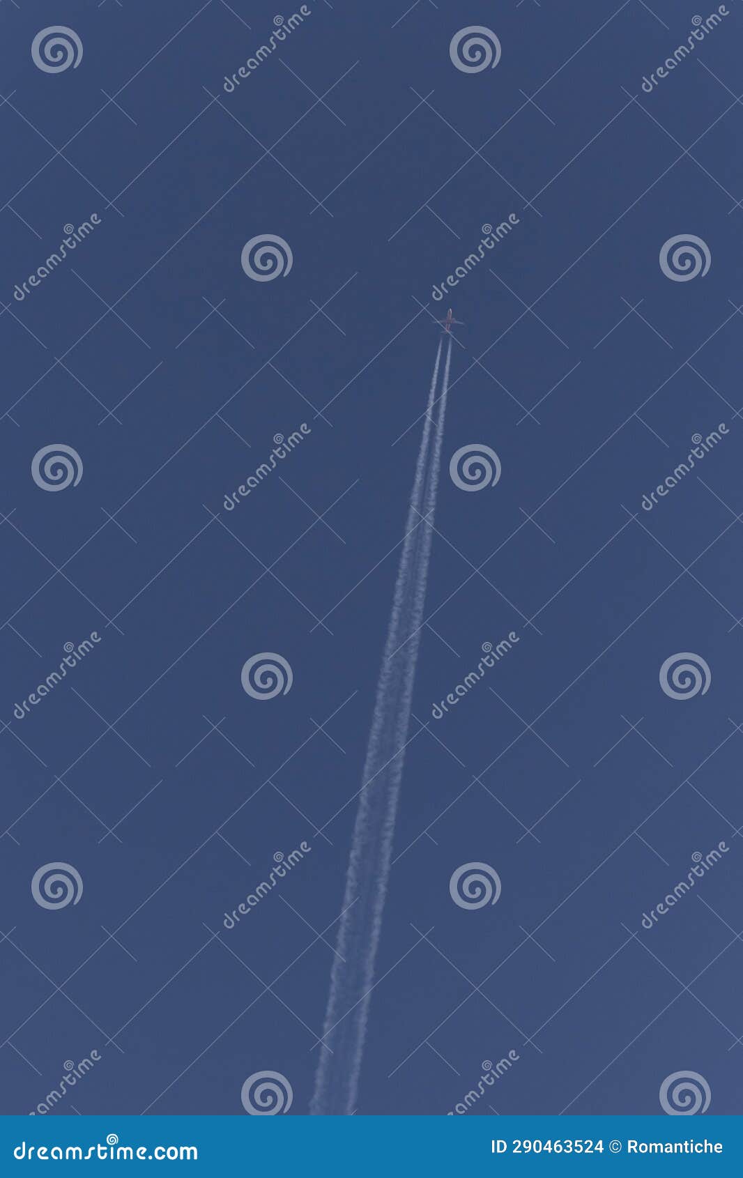 Aircraft Flying in a Blue Sky Stock Photo - Image of trace, clear ...