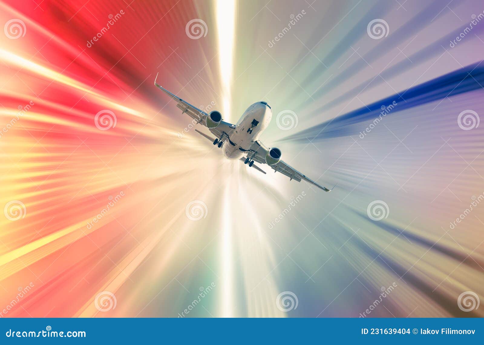 Aircraft Flying in Divergent Sunlight Stock Photo - Image of aircraft ...