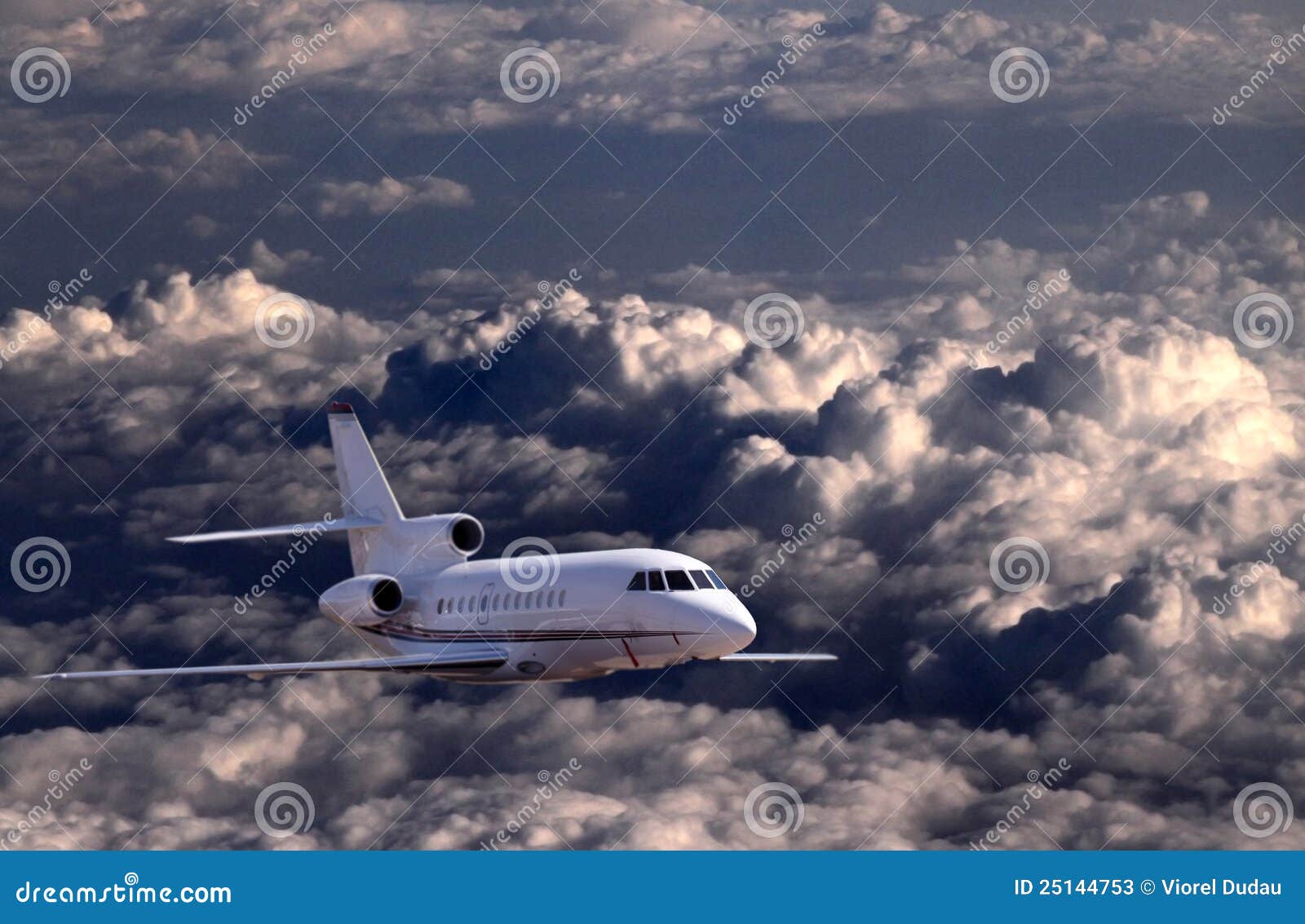 Aircraft Flying Over Clouds Stock Image - Image of profile, travel ...