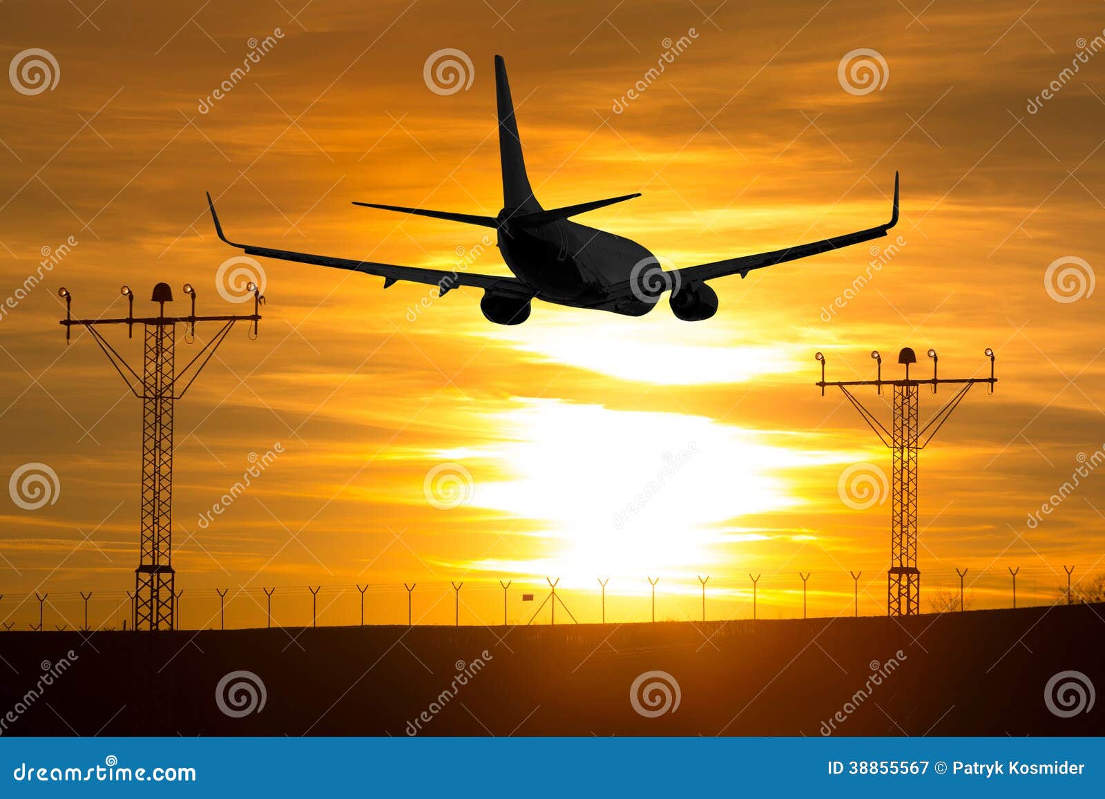 Aircraft flying at sunset. stock image. Image of airline - 38855567