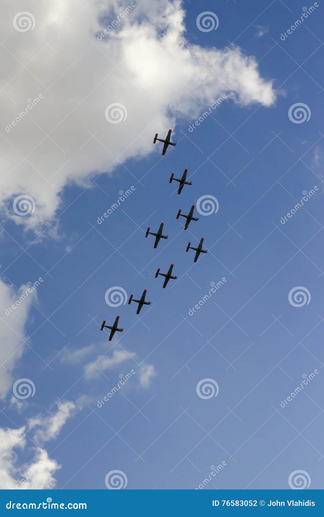 Aircraft Formation, Front Down View Stock Photo - Image of ...