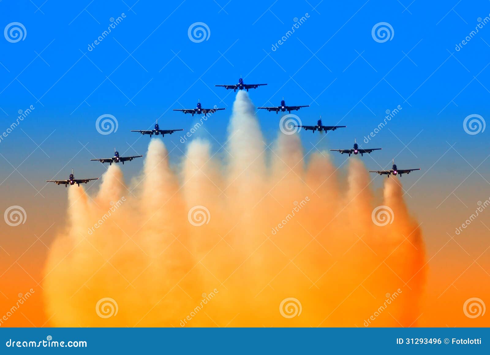 Aircraft in formation stock photo. Image of power, aerial - 31293496