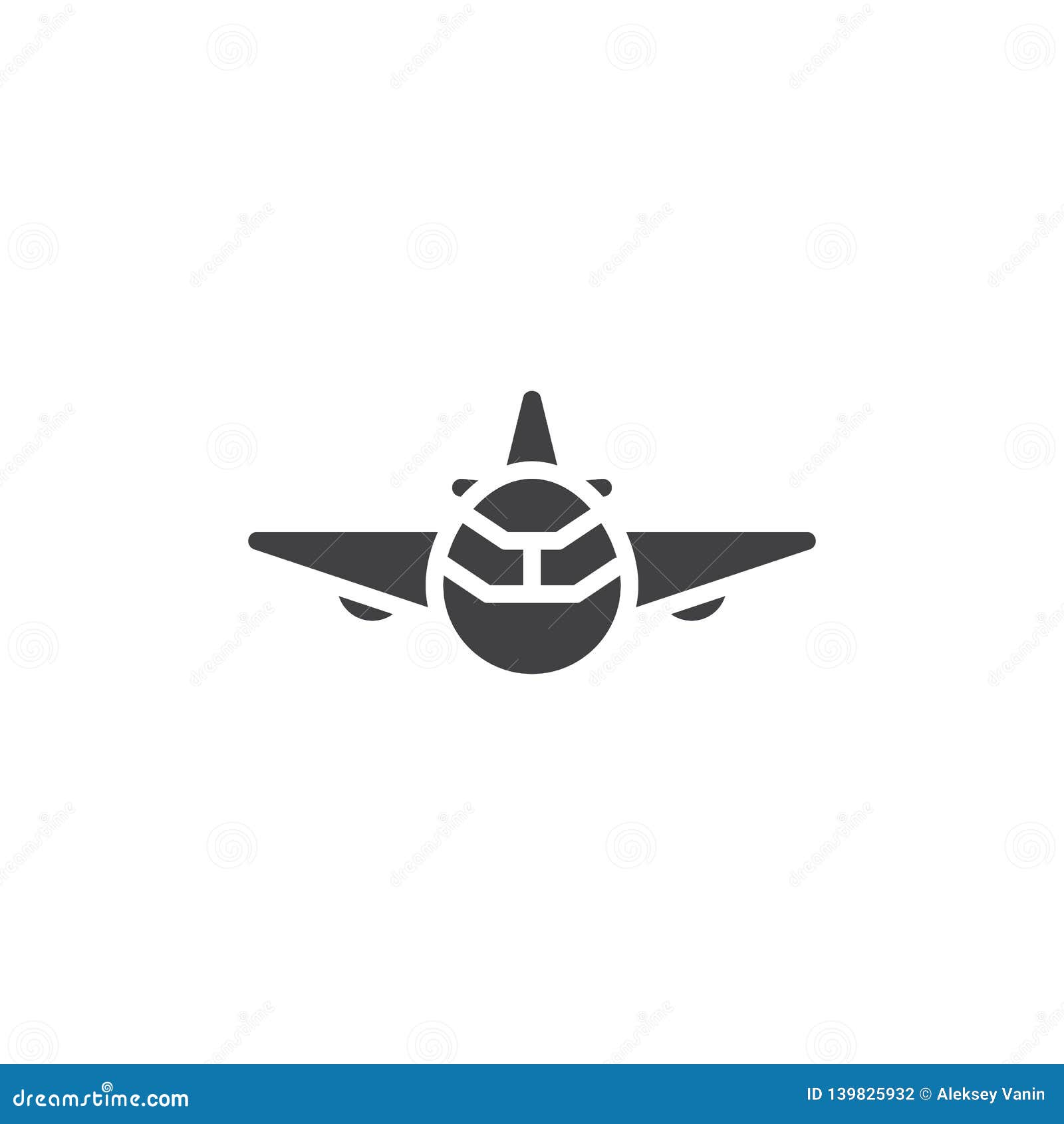 Aircraft Front View Vector Icon Stock Vector - Illustration of front ...