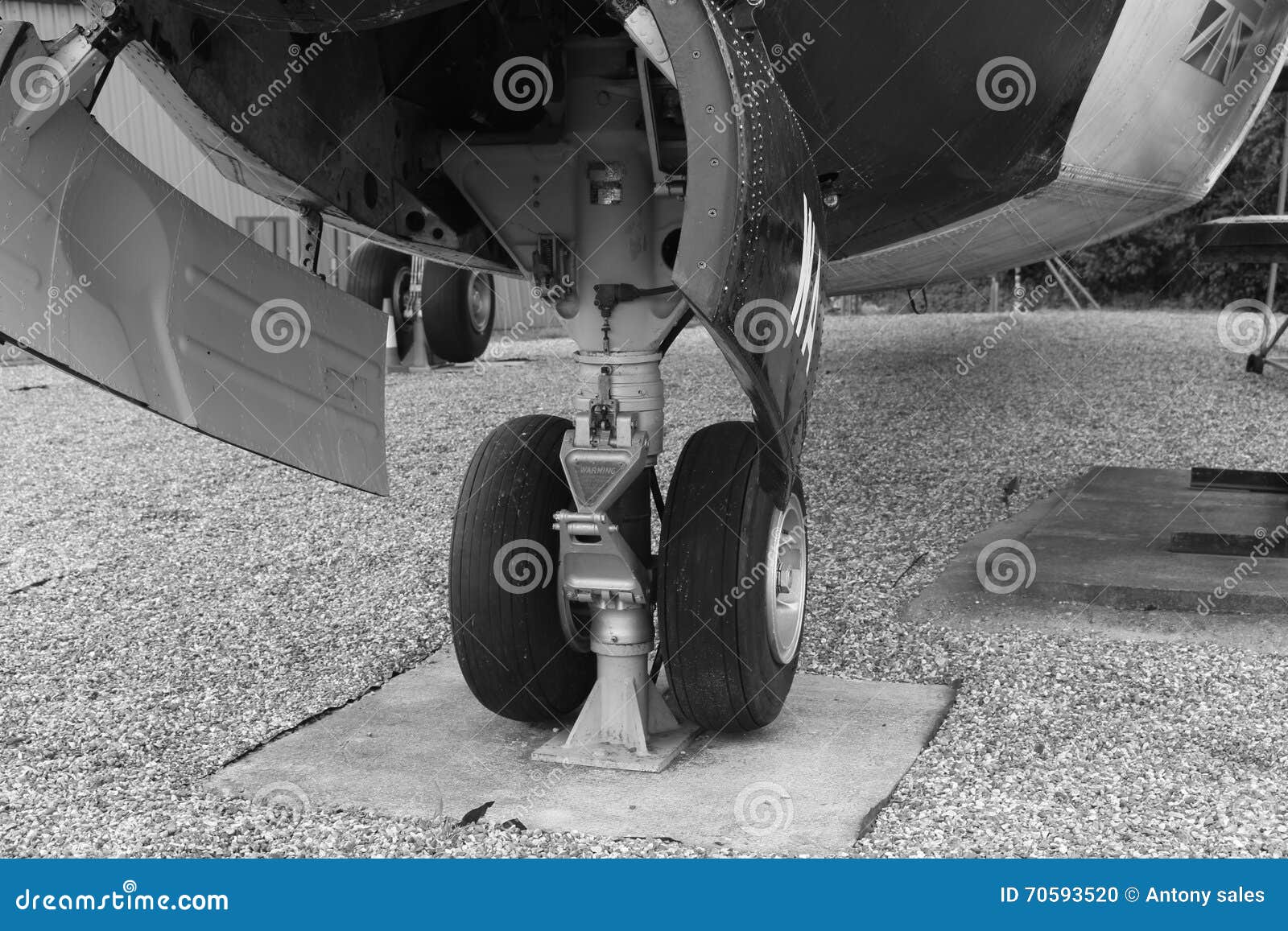 Aircraft Front Wheels Monochrome Stock Photo - Image of wheels ...