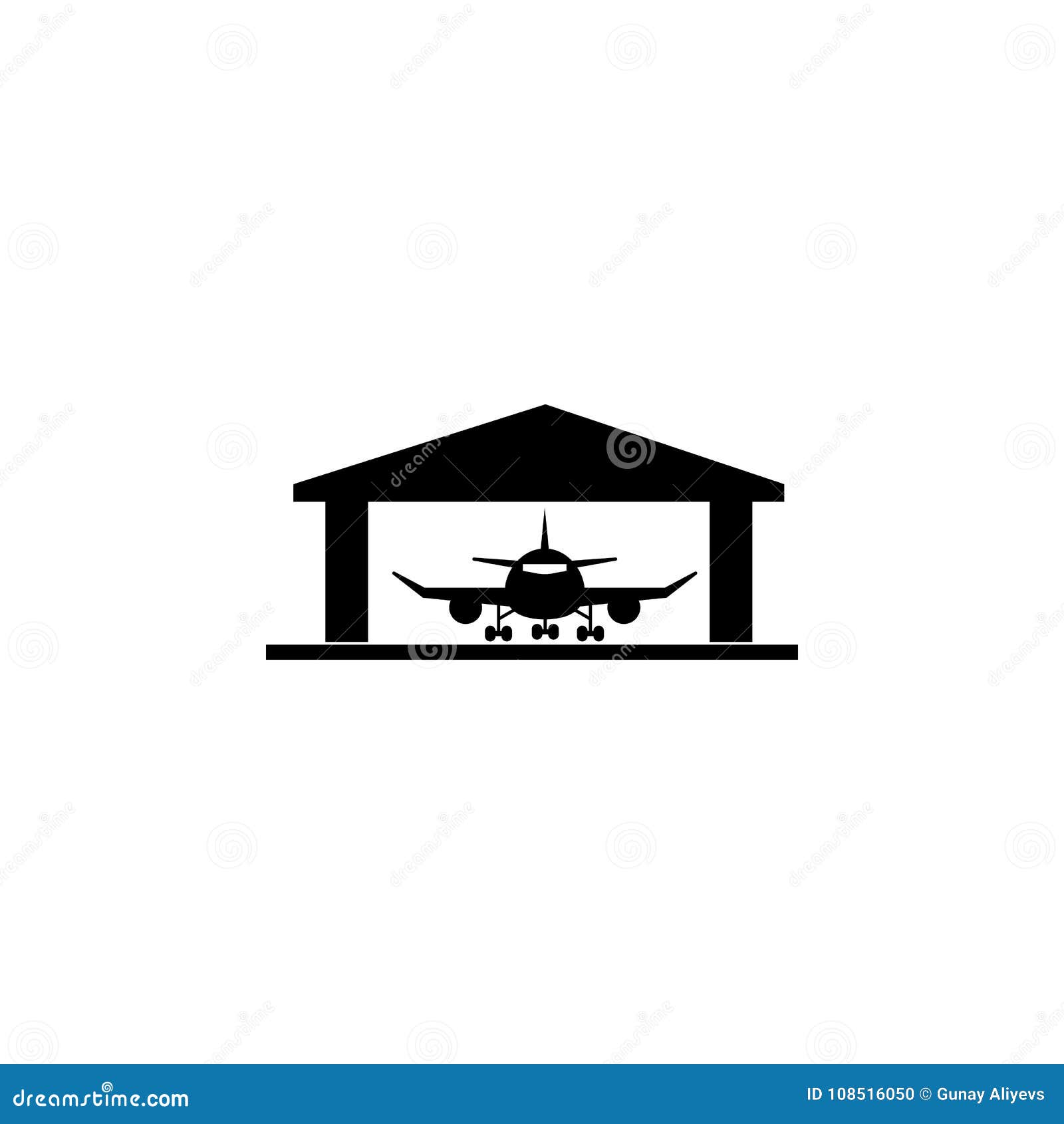 Aircraft Hangar At Airport Vector Illustration | CartoonDealer.com ...
