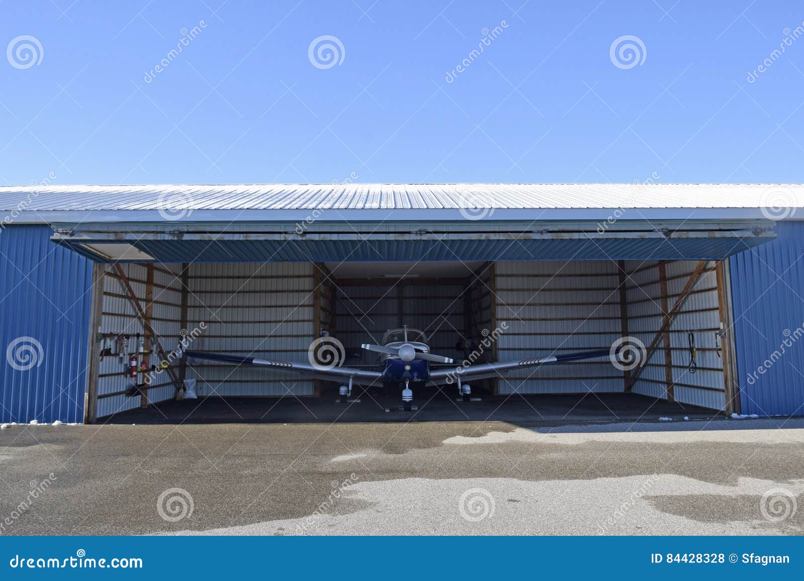 Aircraft hangar stock photo. Image of propeller, hangar - 84428328