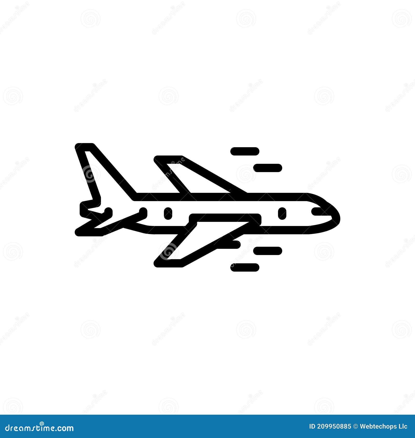 Black Line Icon for Aircraft, Aviation and Adventure Stock Vector ...
