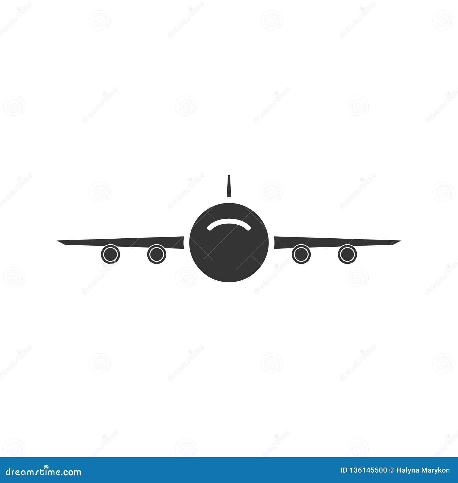 Aircraft icon flat stock vector. Illustration of minimalistic - 136145500